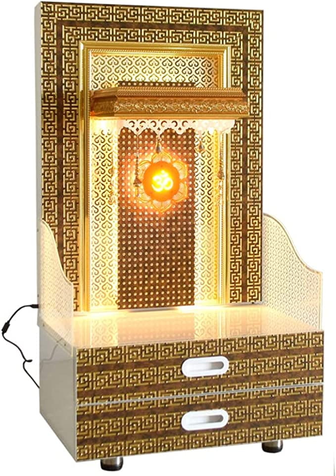 Pooja MANDIR for Home Temple Home Mandir with Elegant LED Lights Rating ...