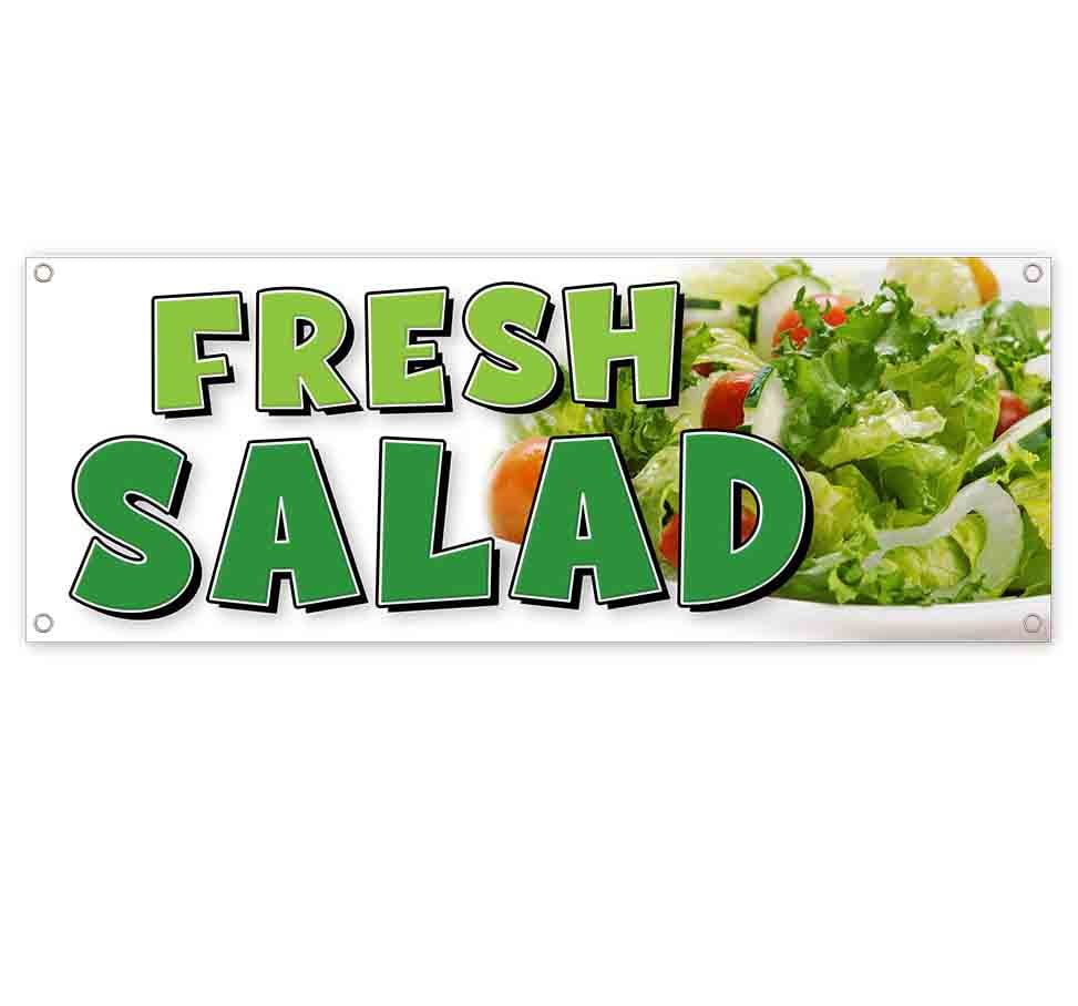 Fresh Salad 13 oz Vinyl Banner With Metal Grommets - Walmart.com