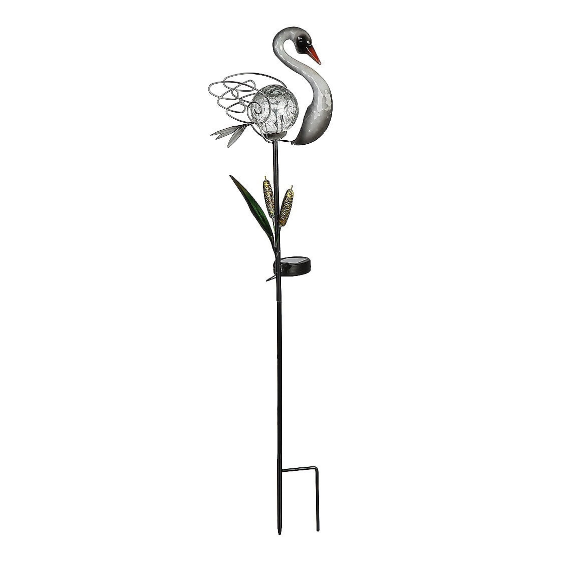 Evergreen 33"H Solar Color Changing Stake, Swan- Fade and Weather ...
