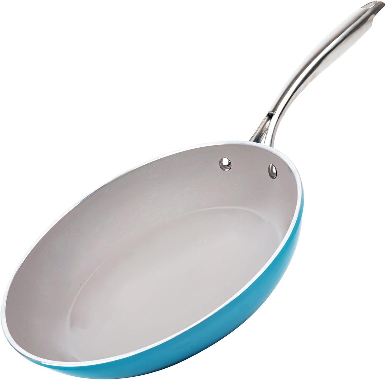 Gotham Steel 10 Inch Ocean Blue Ceramic Nonstick Frying Pan, Aluminum ...