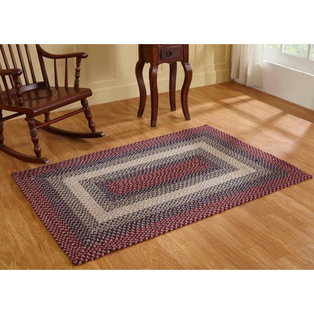 Better Trends Woodbridge Rectangular 20" x 30" Braided Rug - Cranberry ...