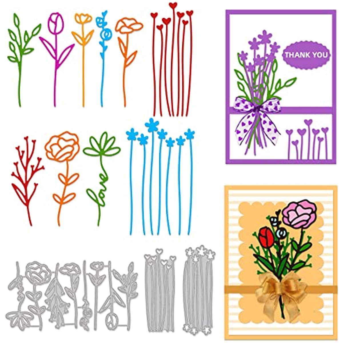 Line Flower Embossing Template Mould Rose Leaves Carbon Steel Die Cuts ...