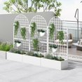 MAYEERTY 35*16*71"Outdoor White Metal Planter with Arch Climbing ...