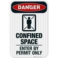 Confined Space Enter By Permit Only Sign, OSHA Danger Sign, (SI-1207 ...