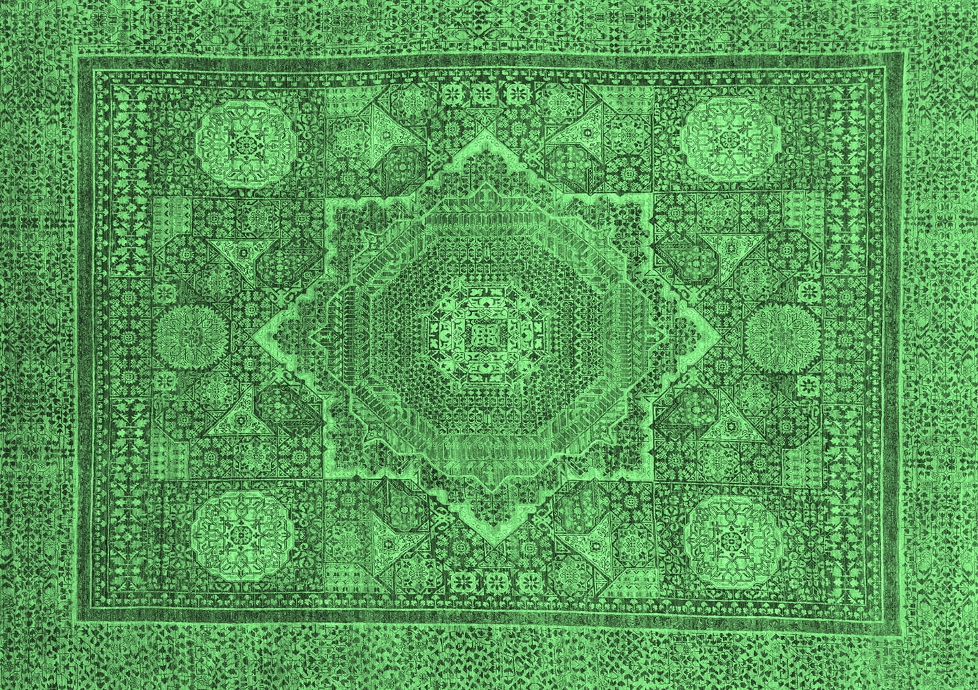 Ahgly Company Indoor Rectangle Abstract Emerald Green Modern Area Rugs ...