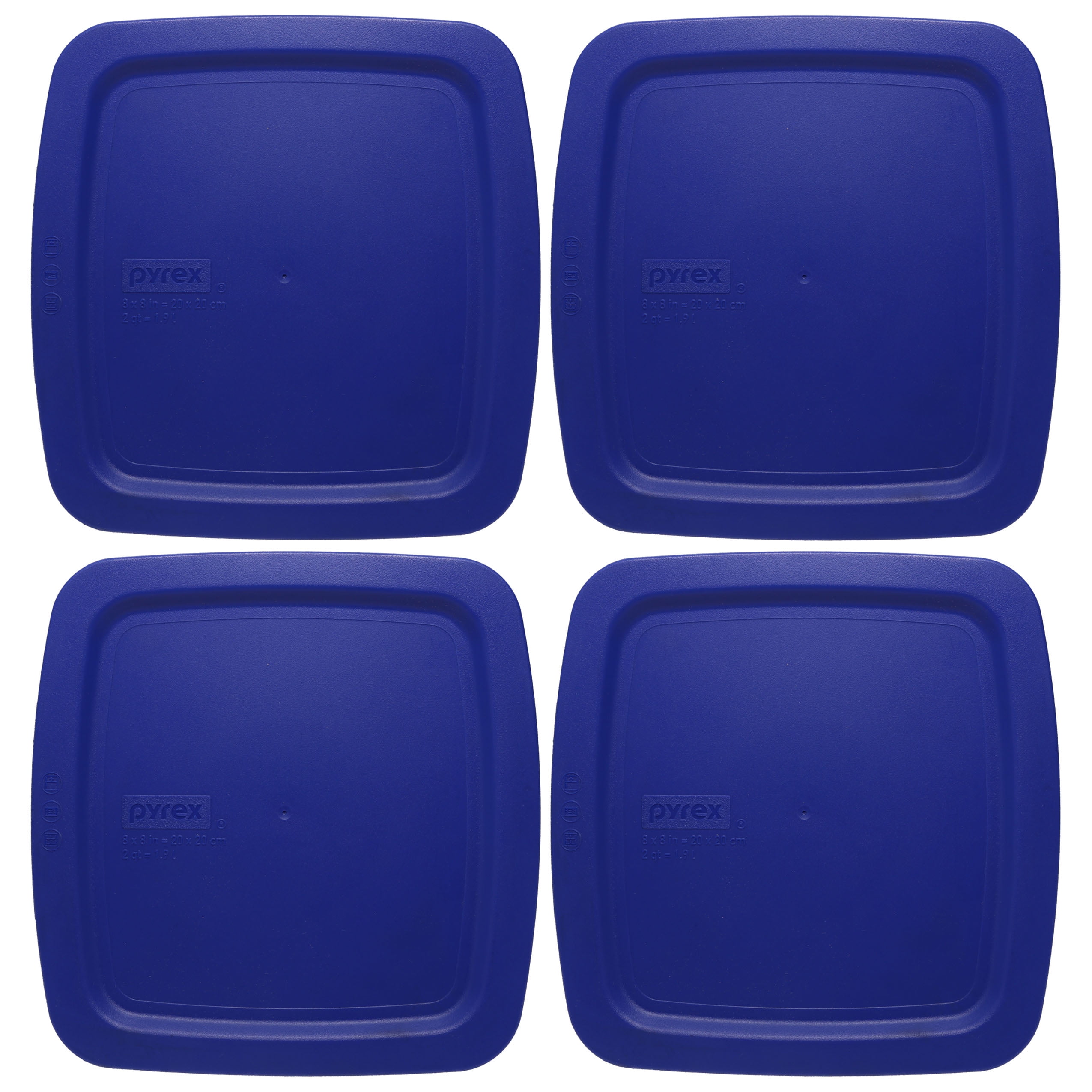 Pyrex C-222-PC Cadet Blue Easy Grab Square Plastic Replacement Lid (4 ...