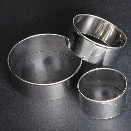 3 Pcs Stainless Steel Round Cookie Biscuit Cutter Cutters Set Circle ...