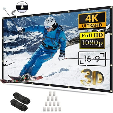 TOWOND Projector Screen 150 inch - 16:9 HD 4K Foldable Anti-Crease ...