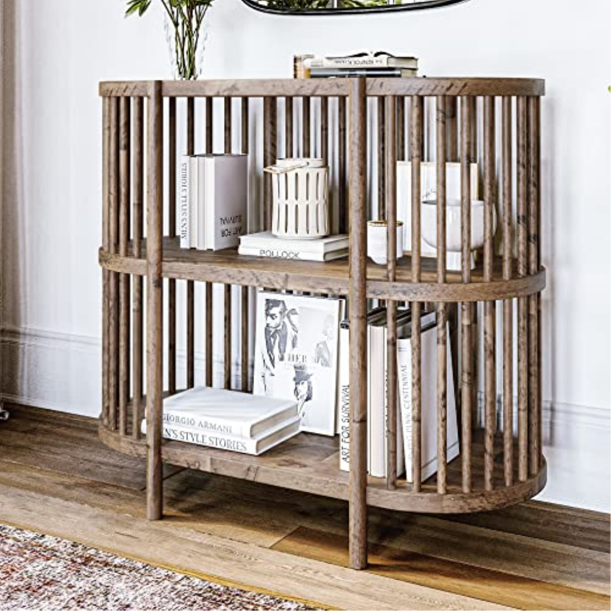 Rhapsody Mid-Century Modern 36" Open Storage Console Bookcase - Walmart.com