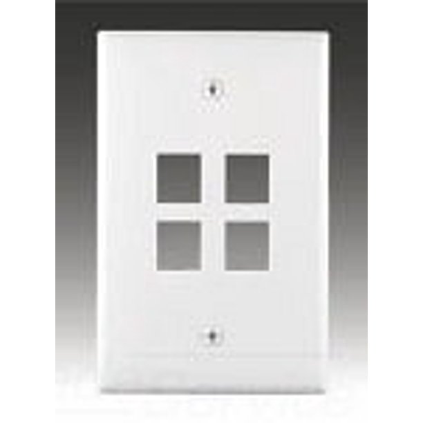 Cooper Wiring Devices 5540W-MSP 4 Port Flush Modular Wallplate, White ...