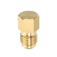 Uxcell Male 1/4" Brass Seal Plug, 2 Pack SAE Flare 45 Degree Hex Pipe ...