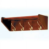 Wooden Mallet 24HCRBK 4 Hook Shelf, Brass Hooks - Black - Walmart.com
