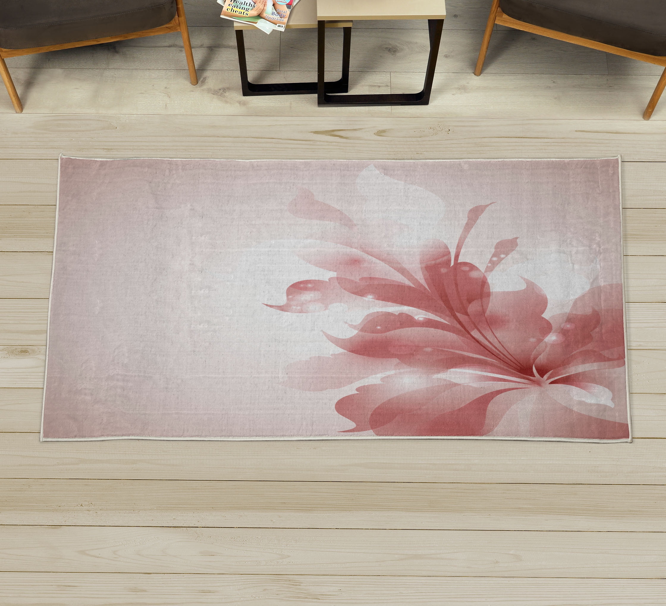 Abstract Decorative Rug, Color Gradient Effect Isolated Flower Petal ...