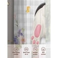 Easter Sheer Curtains 2 Panels Set Spring White Bunny Tail Colored Eggs ...