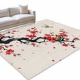 4x6 Flower Birds Area Rug for Living Room, Washable Non Slip Low Pile ...