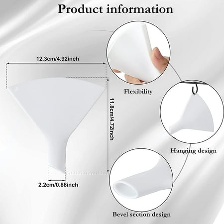 2 Pieces Silicone Funnel Fan-shaped Filling Bottles Collapsible Funnel ...