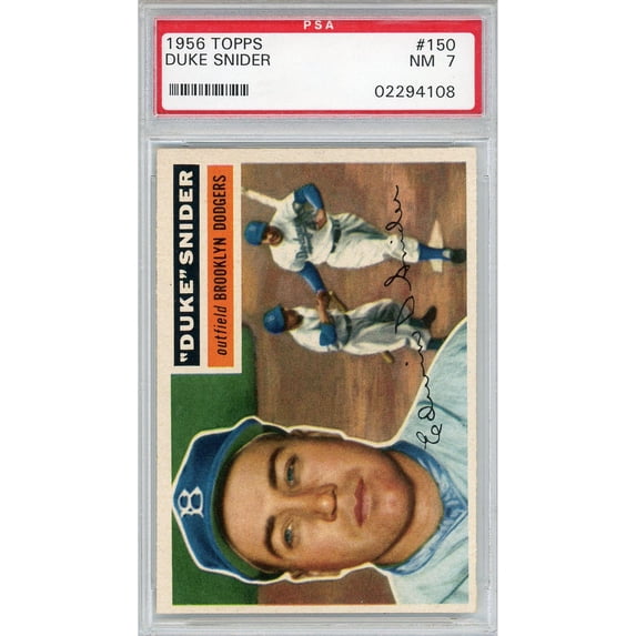 Duke Snider Brooklyn Dodgers 1956 Topps #150 PSA 7 Card - Topps ...
