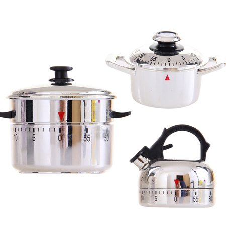 Zootealy Stainless Steel Kitchen 60 Minutes Timer Clock Teapot Shaped ...