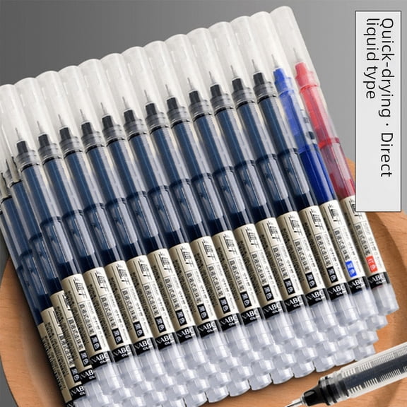 Quick-drying straight-liquid ballpoint pen boxed 0.5mm black gel pen ...