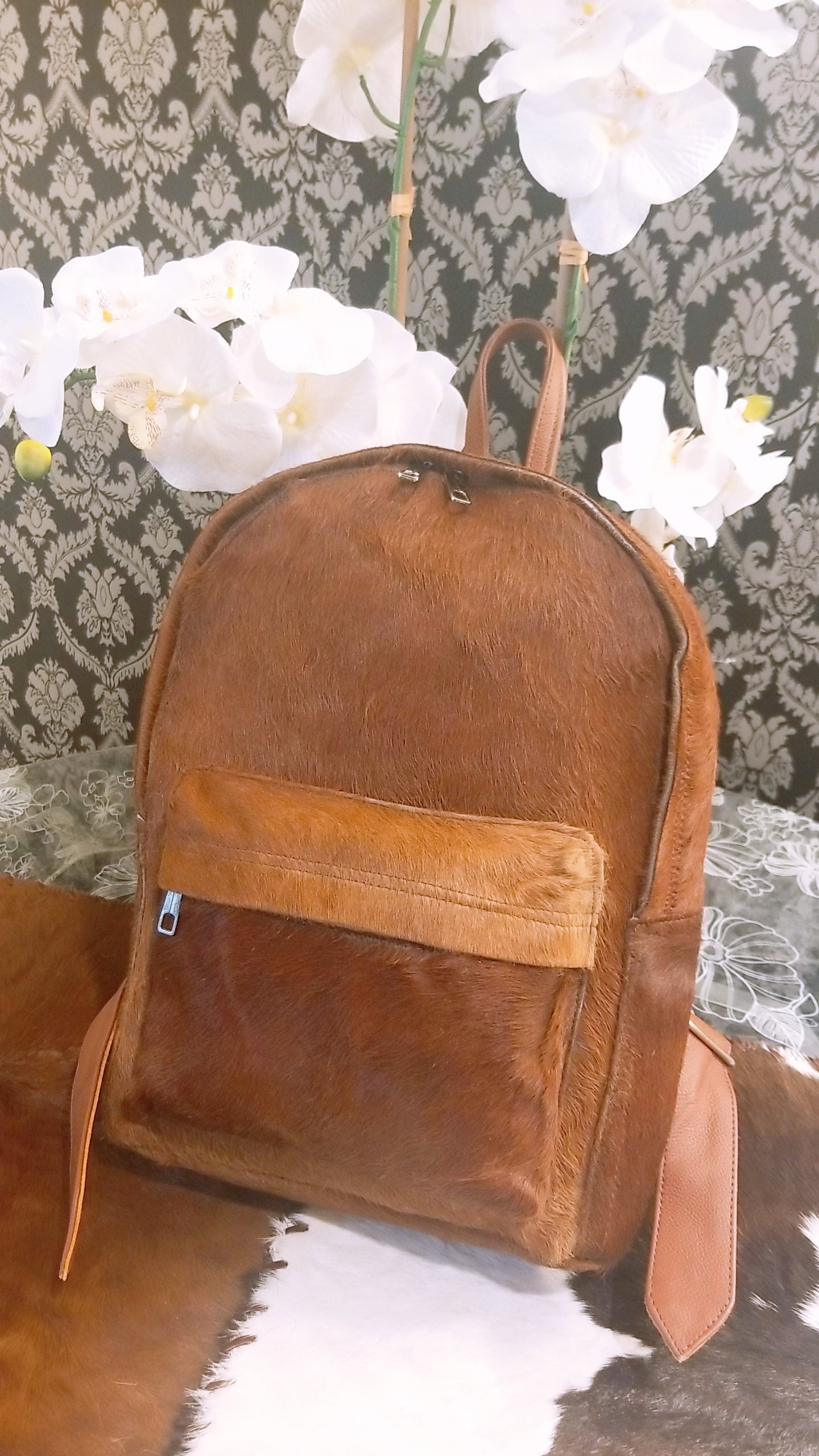 Zee Leather Natural Cowhide Backpack | 100% Real Hair On Cowhide ...