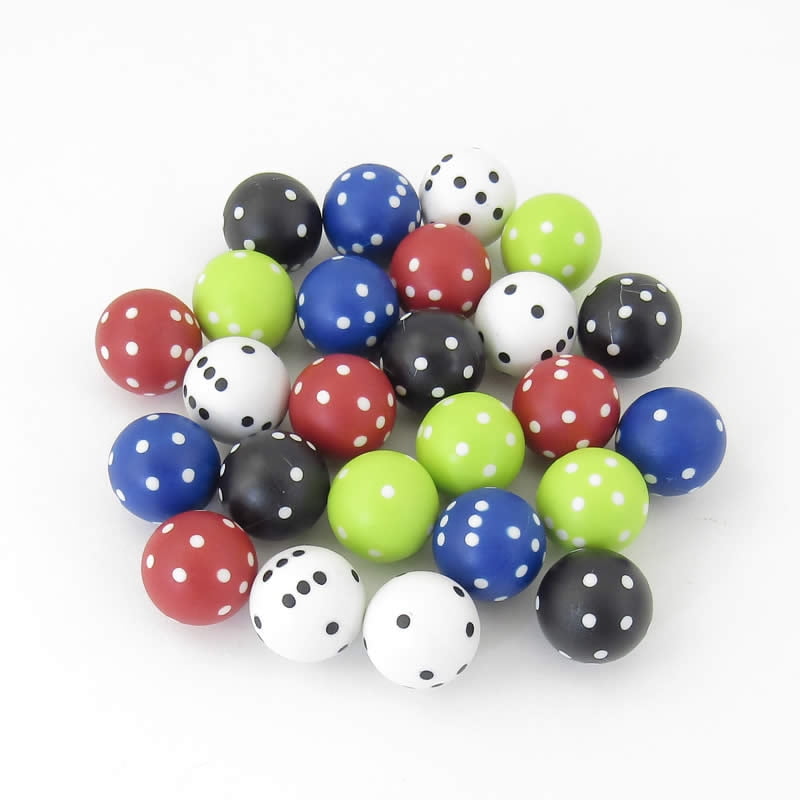 Round Assorted Colors Dice D6 22mm (7/8in) Bulk Pack of 25 Dice Koplow ...
