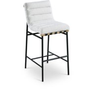 Meridian Furniture Burke Cream Boucle Fabric Counter Stool - Walmart.com