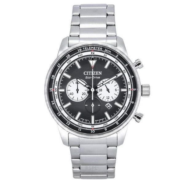 Citizen Eco-Drive Chronograph Stainless Steel Black Dial CA4500-91E ...