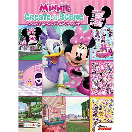 Minnie Mouse Disney Create-A-Scene Sticker Activity Book Bendon 45679 ...