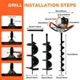 2-Stroke Petrol Earth Auger Post Hole Digger Borer 4/6/8"Bit Eextension ...
