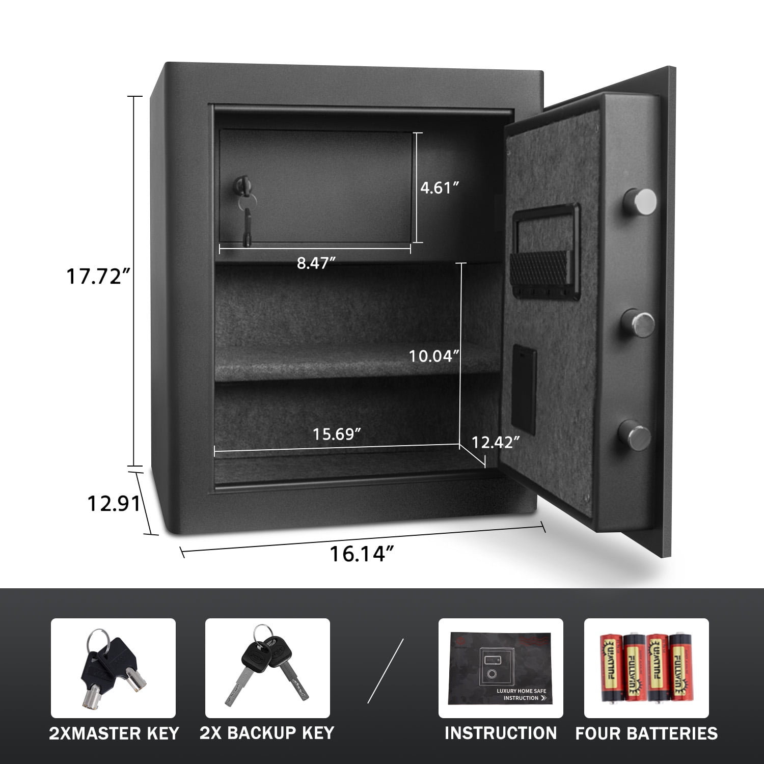 Buy WINCENT Secure Deluxe Home Security Safe with Dual Digital Keypad ...