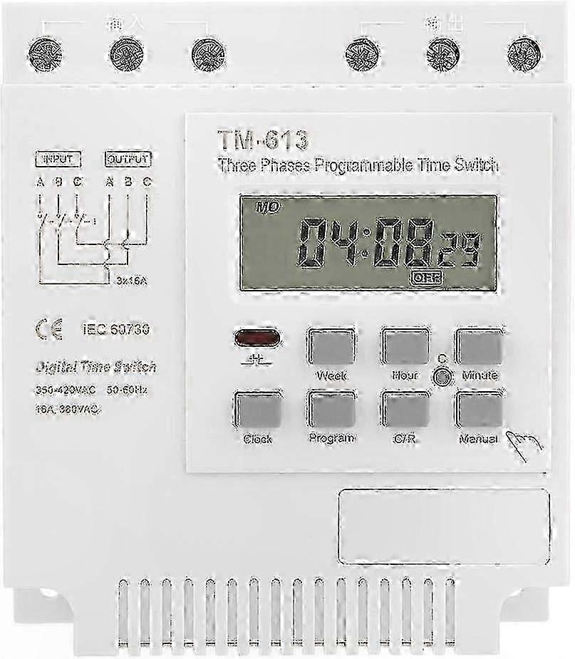 Digital 3-Phase Timer Relay Switch, Programmable Power Control, 380V ...
