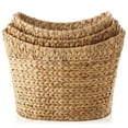 Casafield 3pc Large, Medium & Small Oval Baskets, Woven Water Hyacinth ...