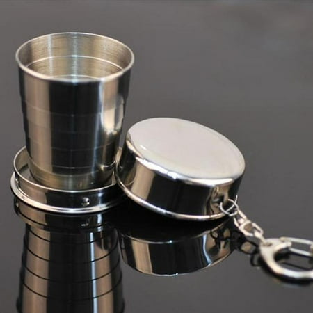 Steel Travel Telescopic Collapsible Shot Glass Emergency Pocket Cup ...
