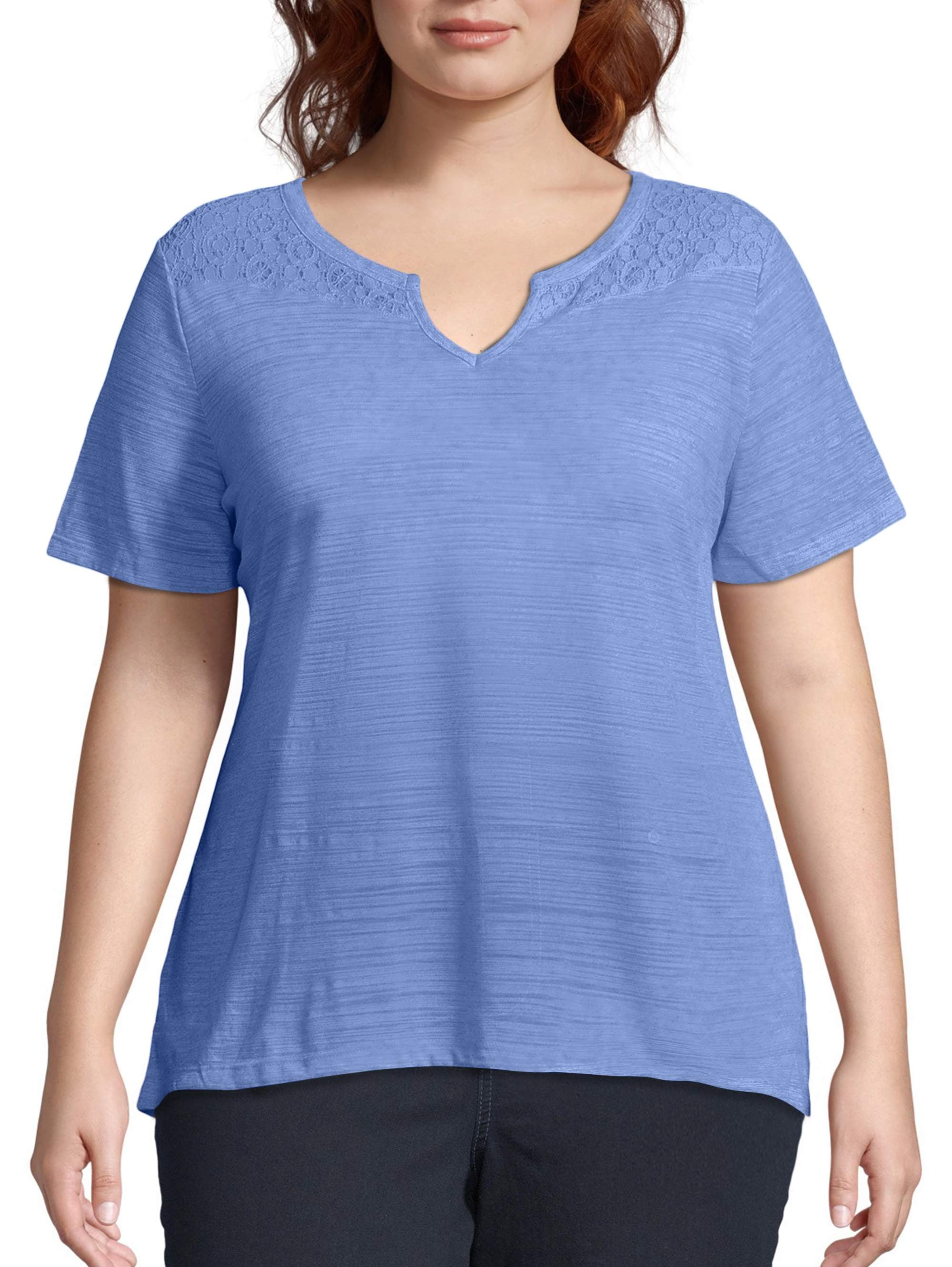 Just My Size Women's Plus Peasant Lace Top - Walmart.com