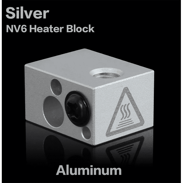 NV6 Heated Block Aluminum Heating Block E3D V6 Heat Block J-head BMG ...