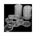 200Pcs 21mm Round Clear Plastic Coin Holder Capsules Box Storage Clear ...