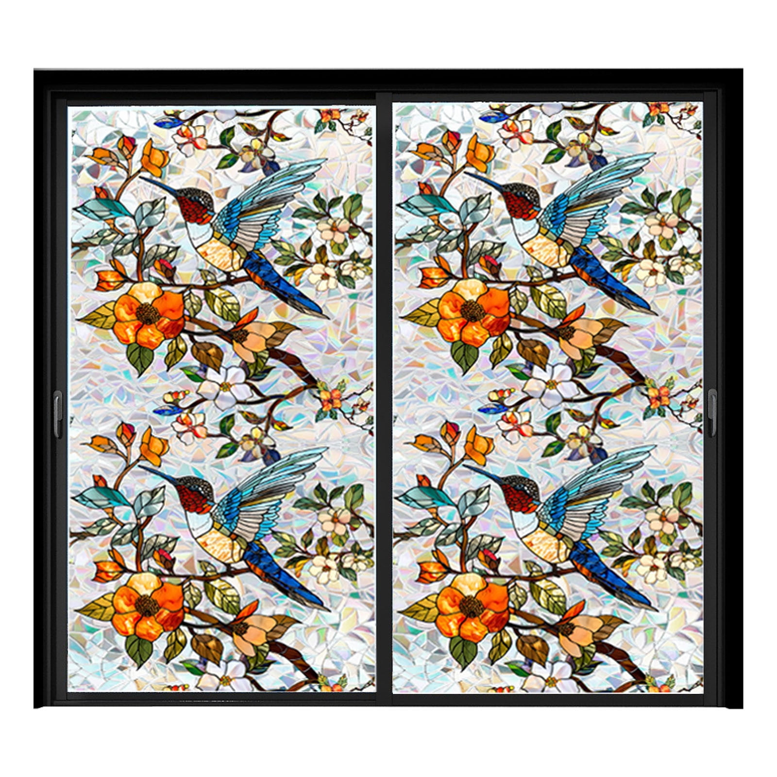 Click here for Hhsfeifuuu Rainbow Floral Static Cling Window Film... prices