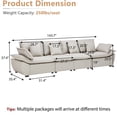 PPorfamilia Modular Sectional Sofa, Extra Large Faux Leather Deep Seat ...