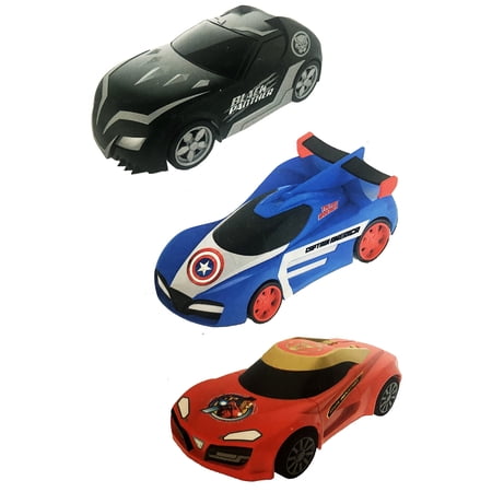 MarvelKids Avengers Friction cars 5 Inch Vehicles Spiderman Iron Man ...