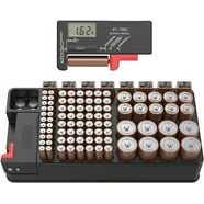 Battery Daddy, Double-Sided Battery Storage System with Tester, Holds ...