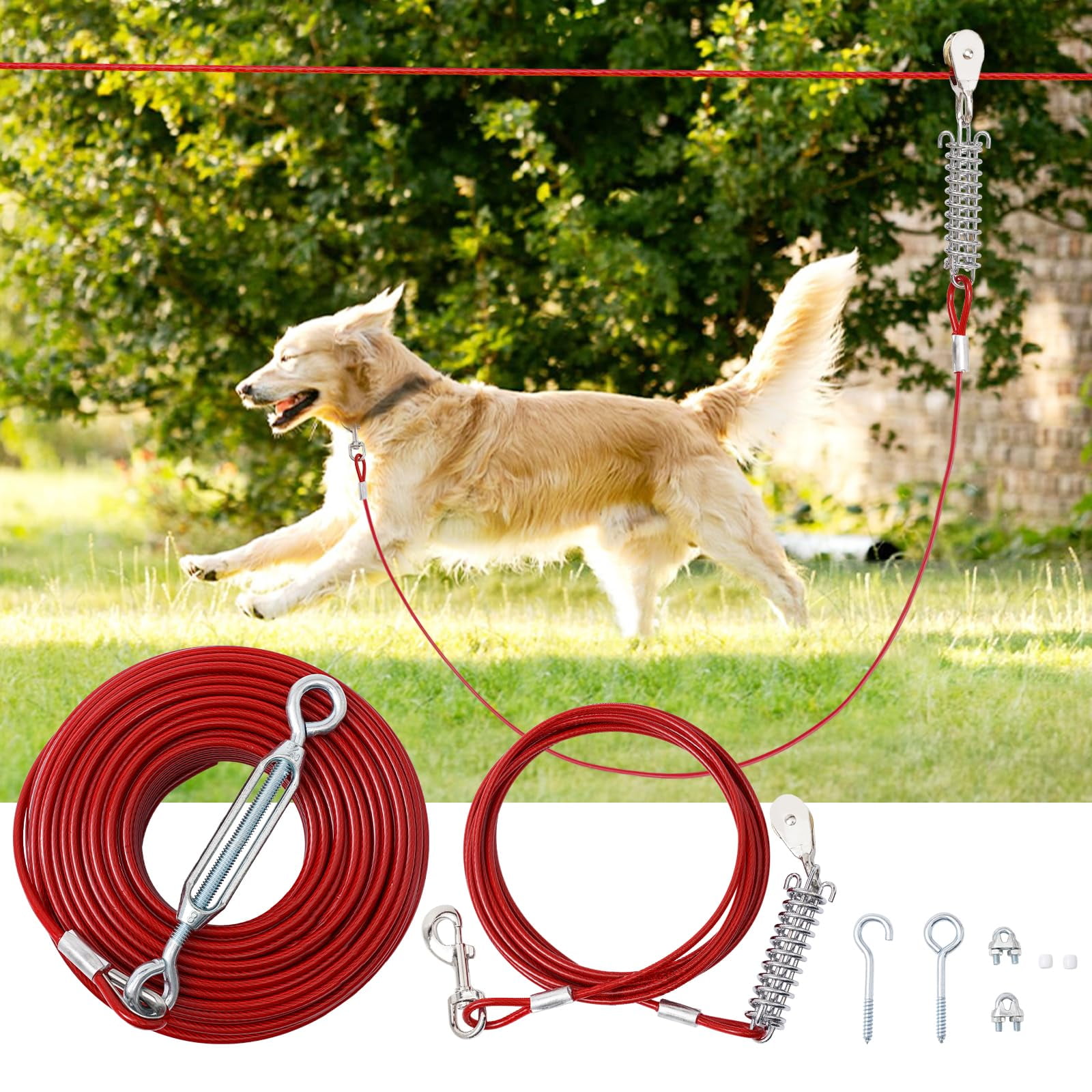 Click here for Luffwell 150ft Dog Runner For Yard With 10ft Tie O... prices