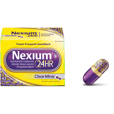 Nexium 24HR ClearMinis (20mg, 42 Count) Delayed Release Heartburn ...