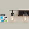 BH&G 22" Bronze 3-Light Vanity Light, Glass Shades, E26 Base A19 LED ...