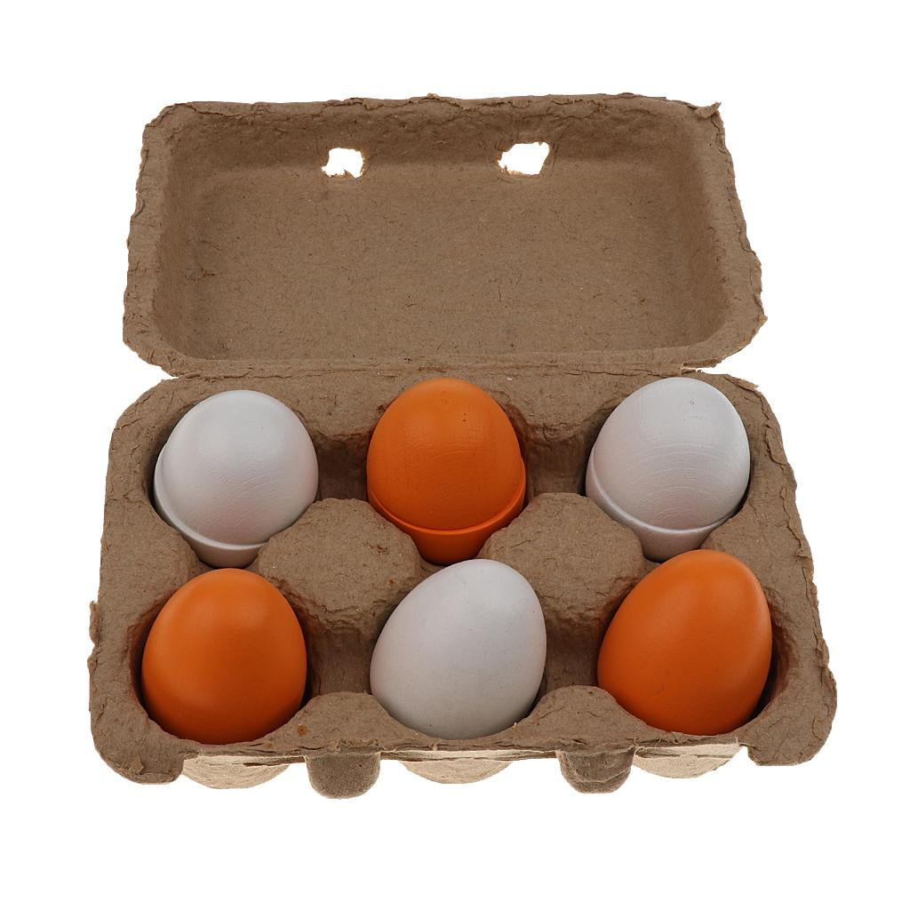 Click here for Figatia 6x Wooden Eggs Yolk Pretend Play Kitchen F... prices