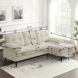 MERITLIFE 3-Piece Upholstered Modular Sectional, Textured Beige Fabric ...