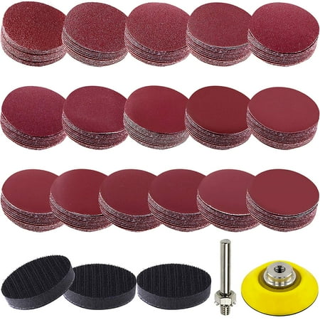 192 Pcs 2 Inch Sanding Discs Pad Kit with 1 pc 1/4 Inch Shank Backing ...