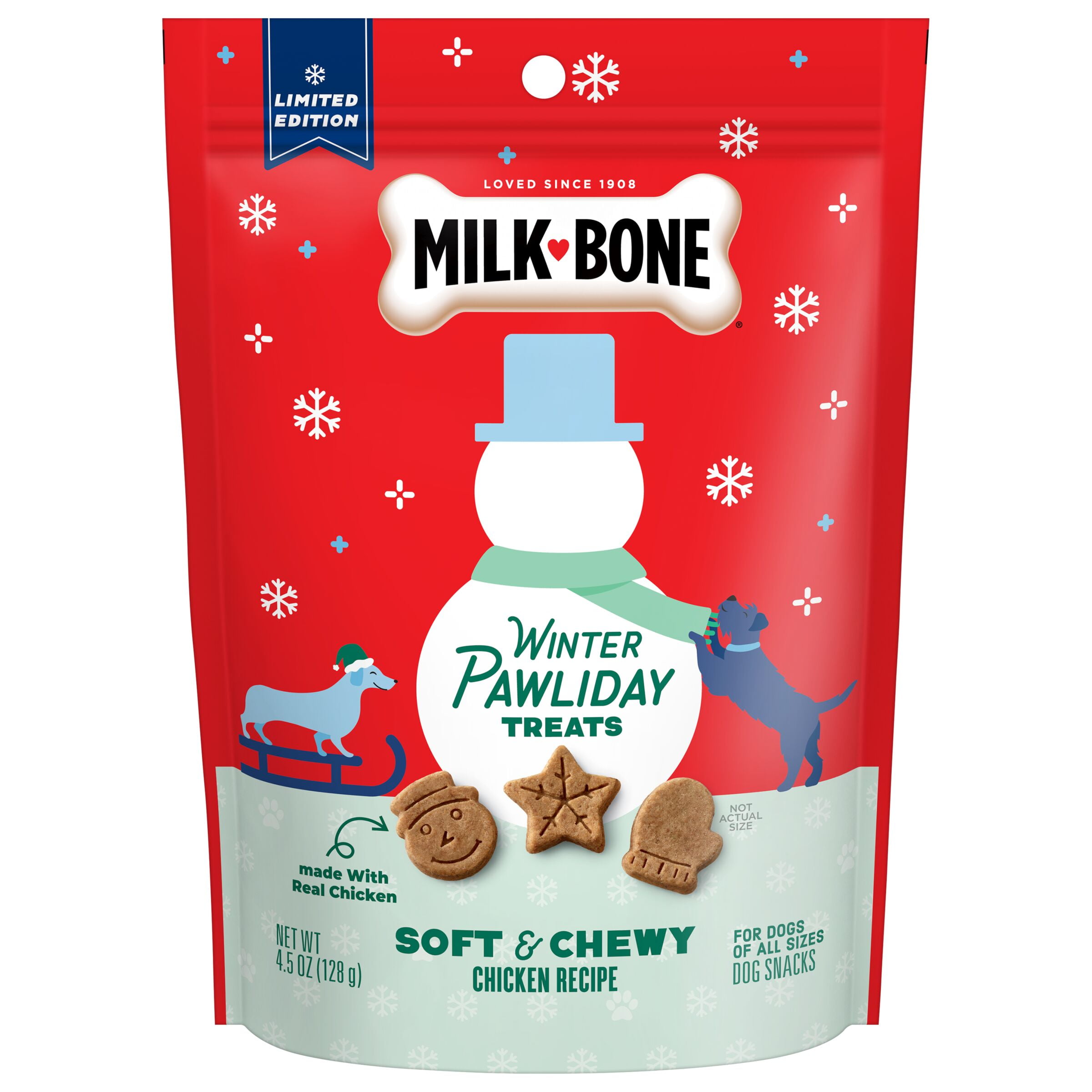 Milk-Bone Winter Pawliday Treats, Soft & Chewy Dog Treats, Chicken ...
