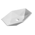 Hexagon Shape Vessel Sink | White Elongated Countertop Washbasin ...