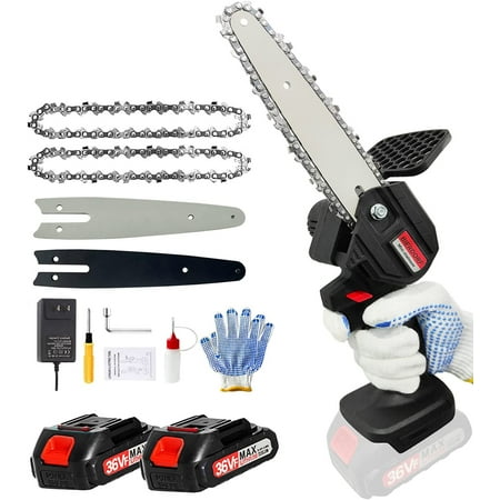 Mini Chainsaw 6 Inch Cordless Chainsaw with Automatic Oiler, One-Handed ...
