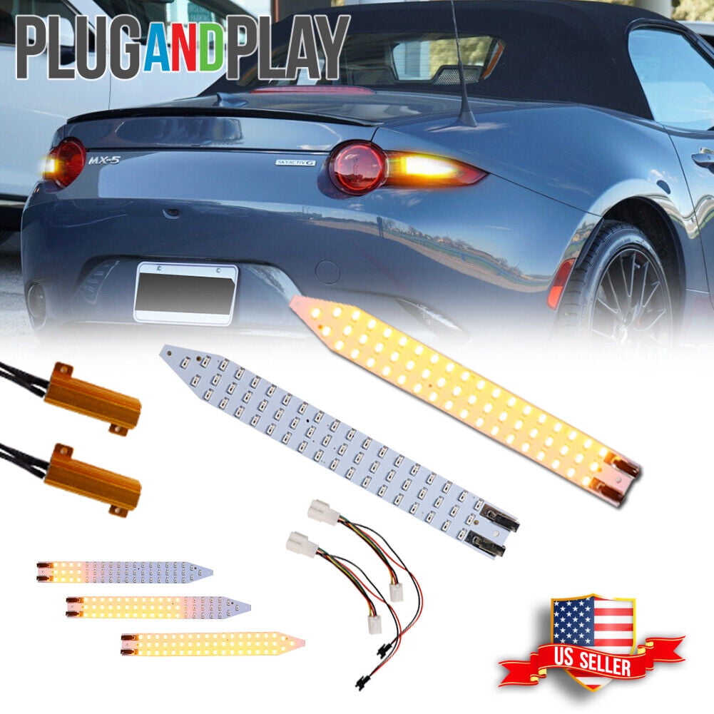 GTINTHEBOX Amber Full LED Sequential Flash Turn Signal Lighting Kit For ...